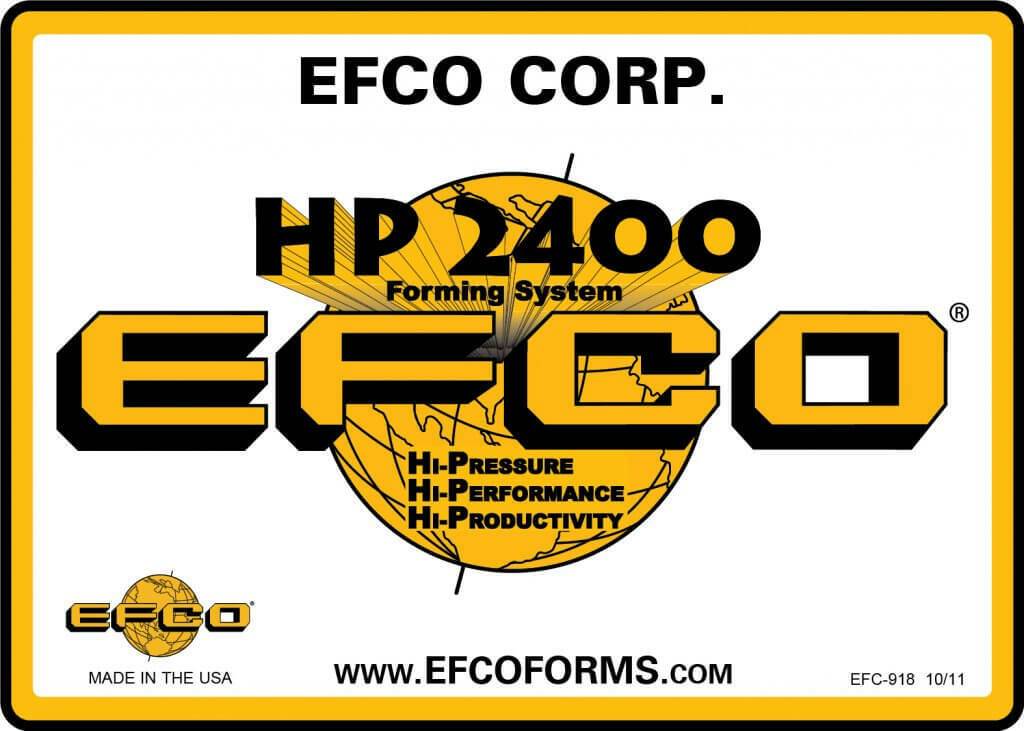 EFC-918 EFCO Decal HP2400 Actual Size | EFCO Forms