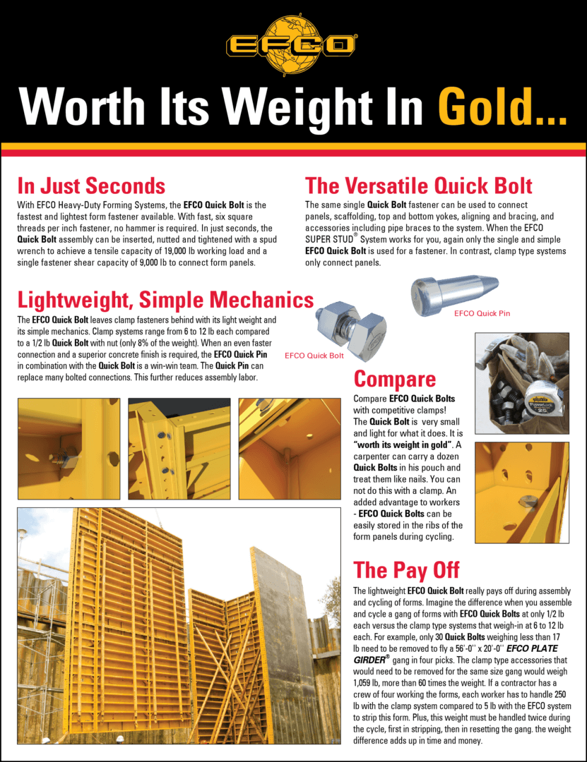 Quick Bolt Flyer | EFCO Forms