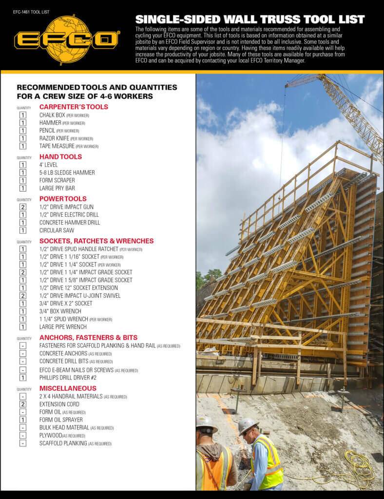 SINGLE SIDED WALL TRUSS | EFCO Forms